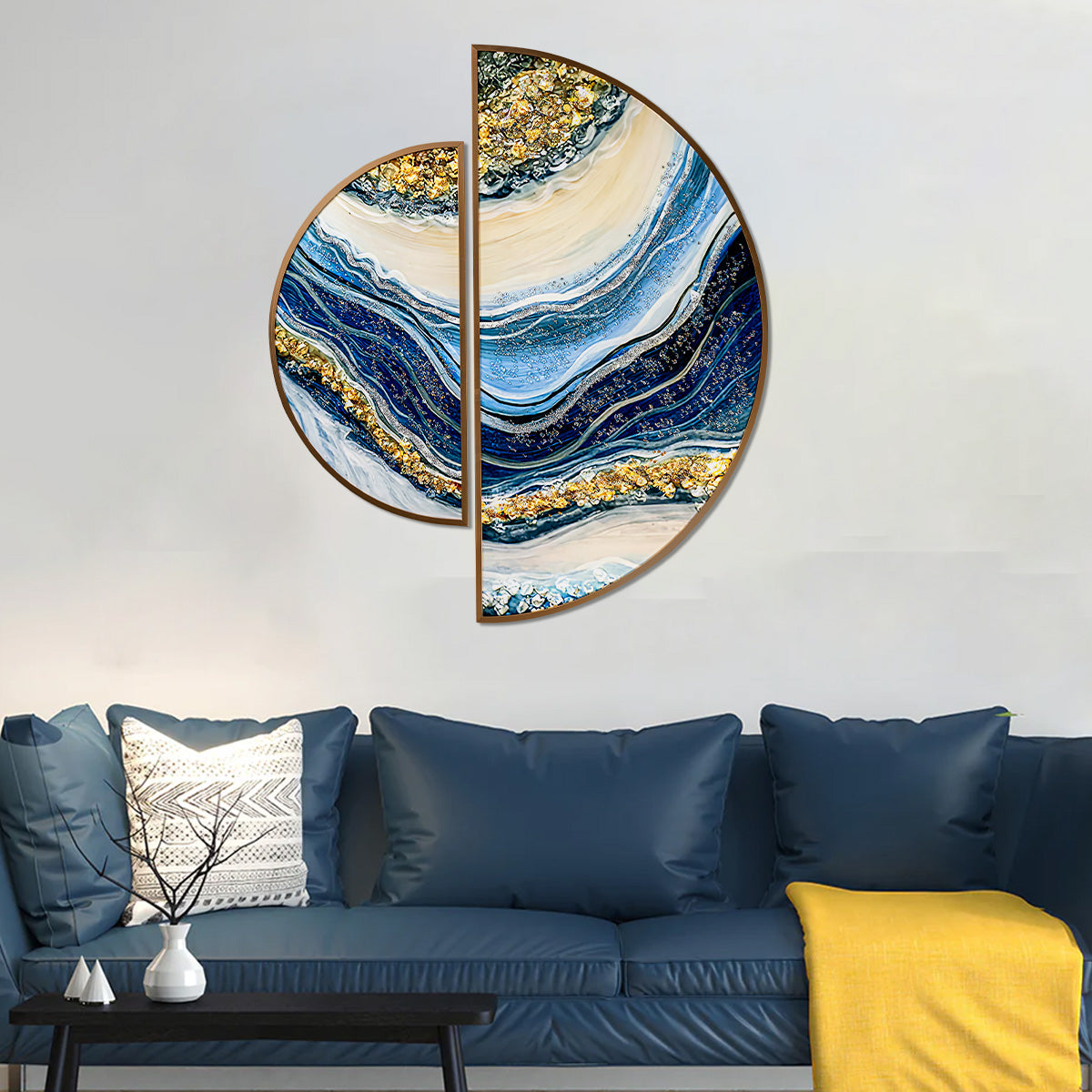 Enchantment Framed Crystal Glass Art Wall Paintings abstract - Set of ...