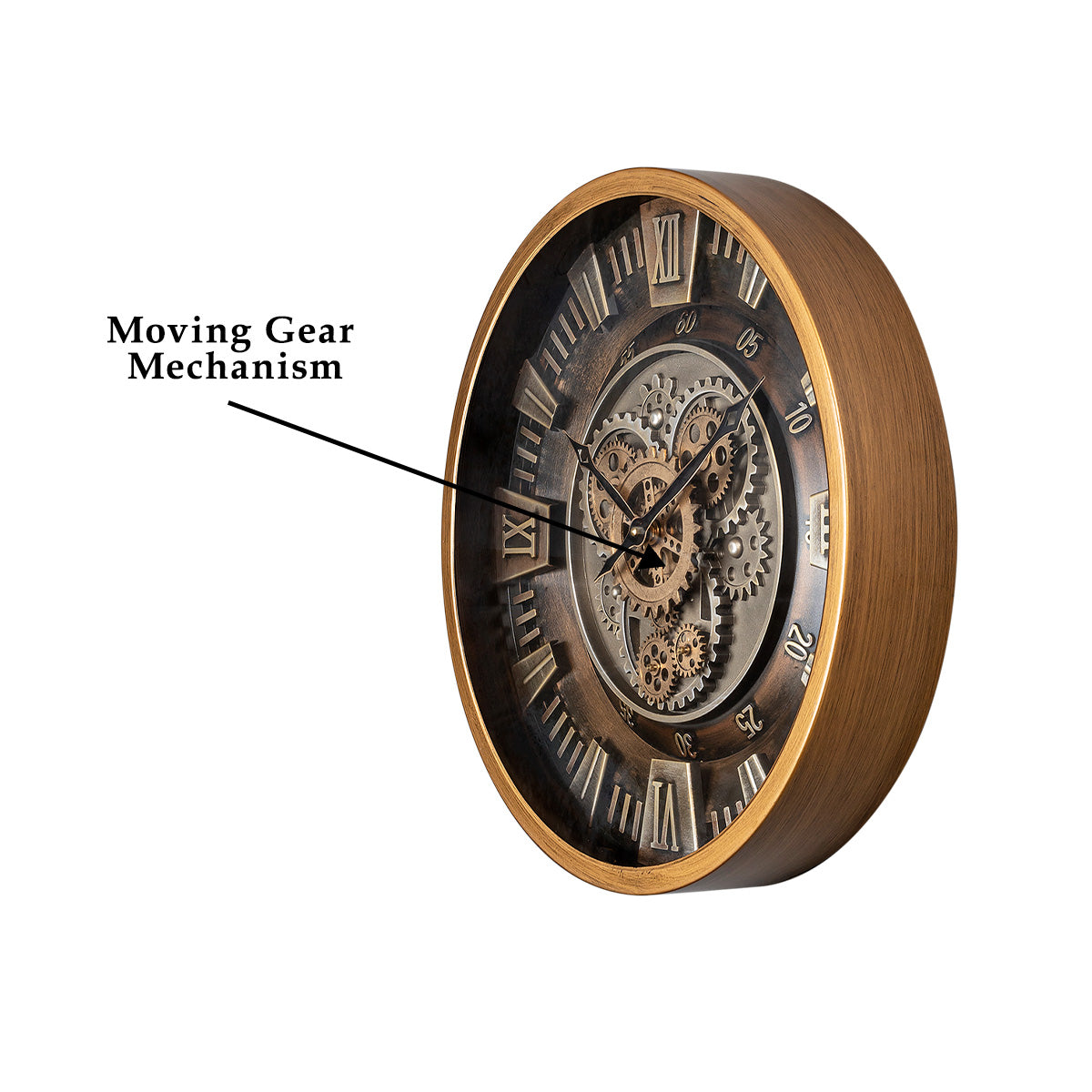 Svelte Seconds Wall Clock With Moving Gear Mechanism | Dekor Company