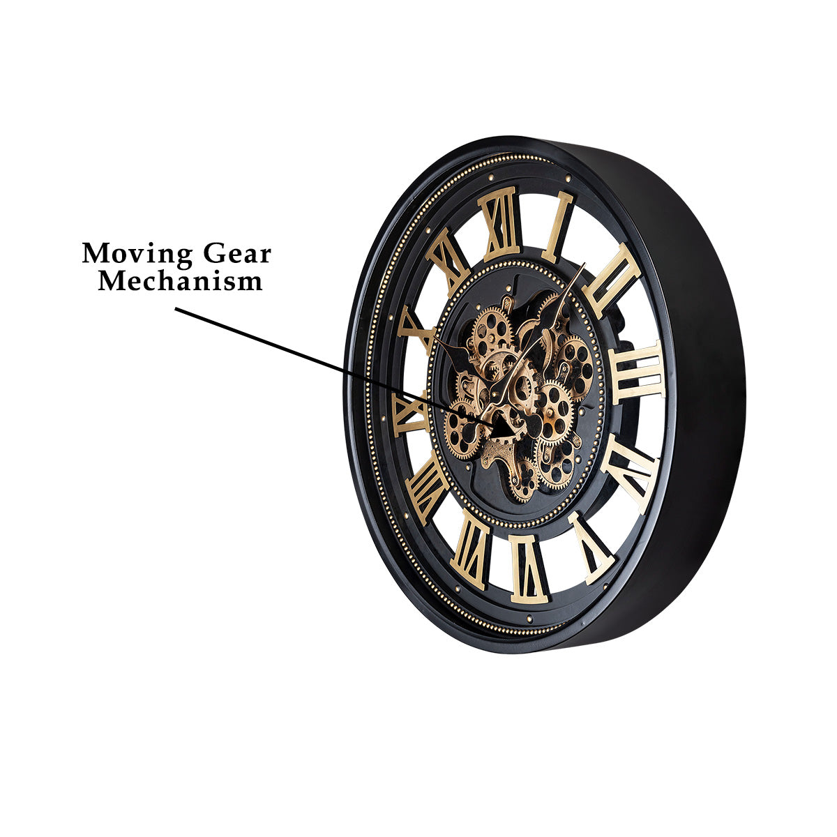 Elegant Eon Wall Clock With Moving Gear Mechanism | Dekor Company