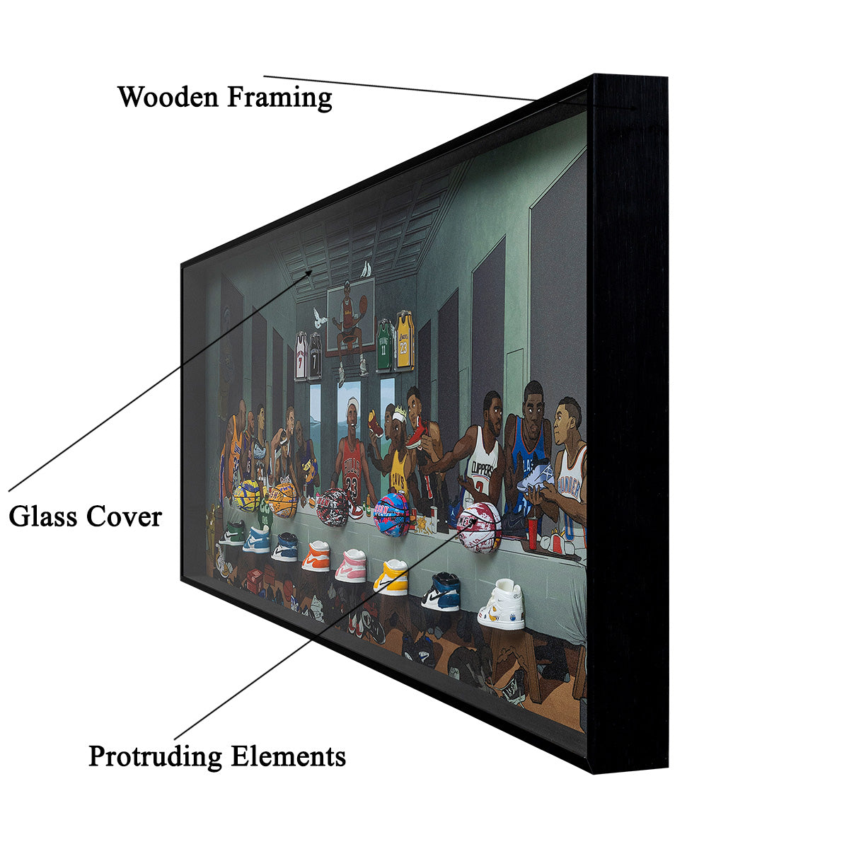 Athletic Mosaic Shadow Box Wall Decoration Piece - Grey – Dekor Company