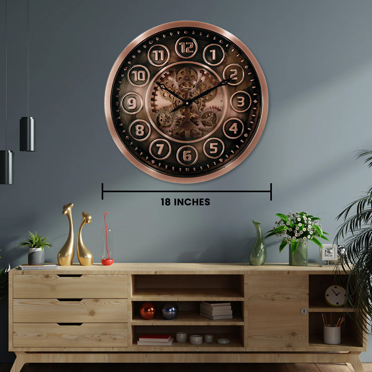 Time Flow Wall clock With Moving Gear Mechanism – Dekor Company
