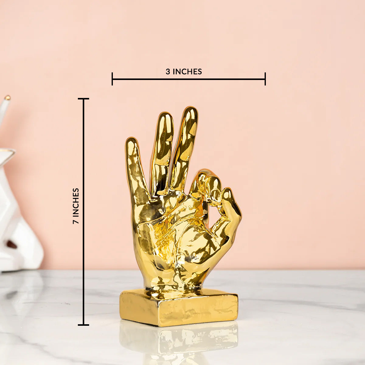 Buy Golden OK Finger Gesture Decorative Showpiece | Dekor Company