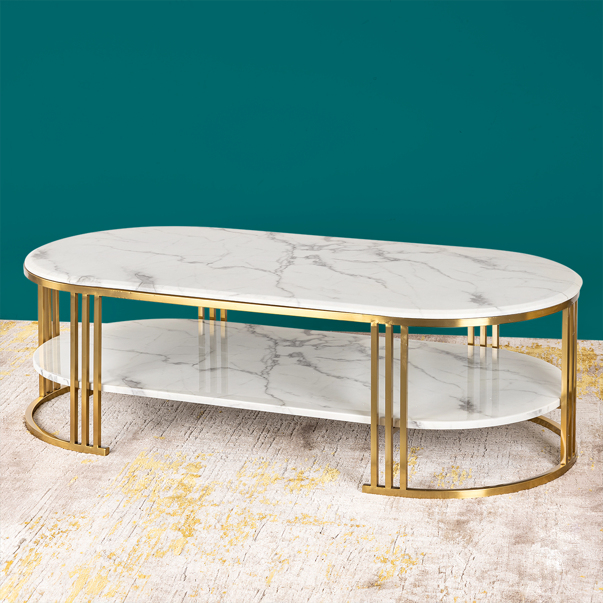 Majestic Met Double Decker Coffee Table(Stainless Steel) – Dekor Company