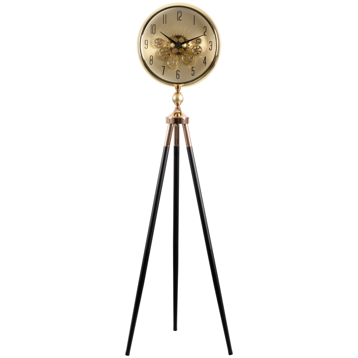 Momentum Dial Tripod Base Luxury Designer Clock With Moving Gear Mecha ...