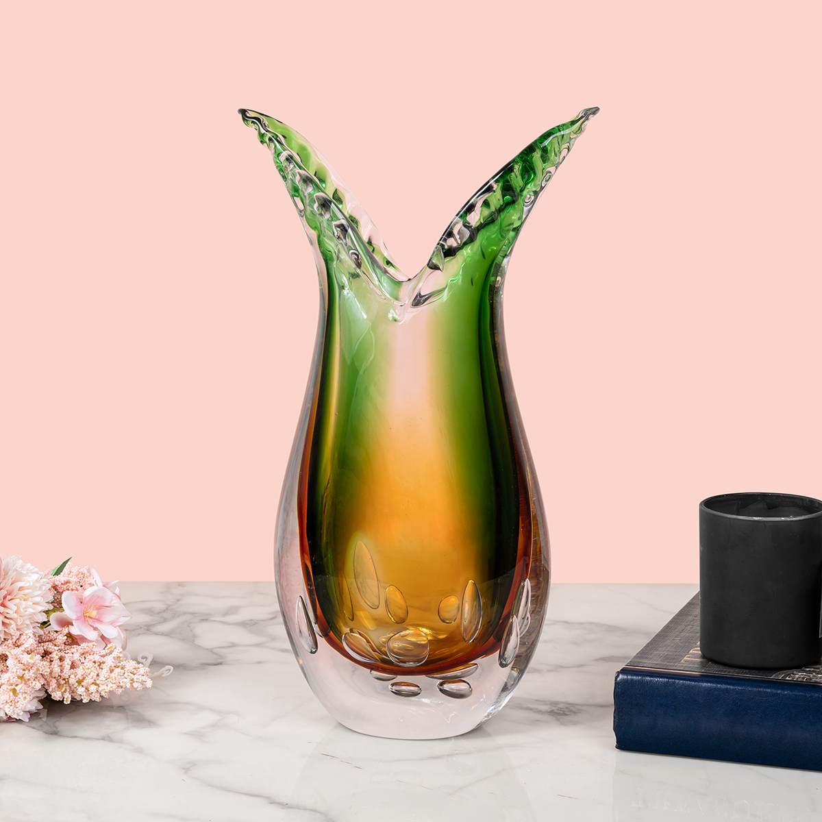 PrismVase Handblown Glass Decorative Vase Showpiece | Dekor Company