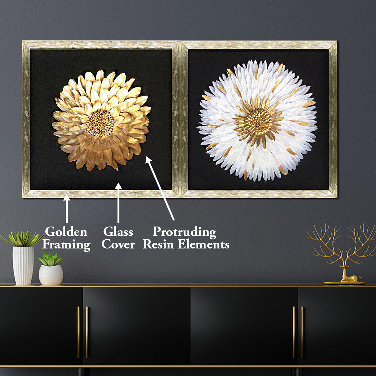 Glitz and Glam & Homely Treasure Shadow Box for Wall Decoration - Set ...