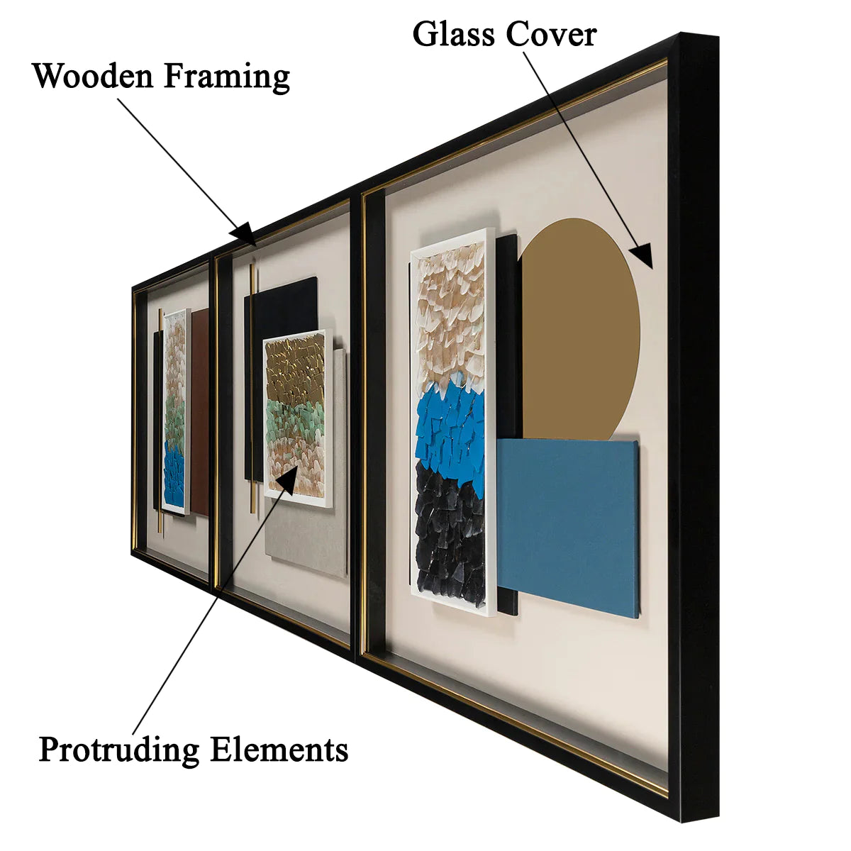 Rhythmic Infusion Shadow Box Wall Decoration Showpiece-Third Panel ...