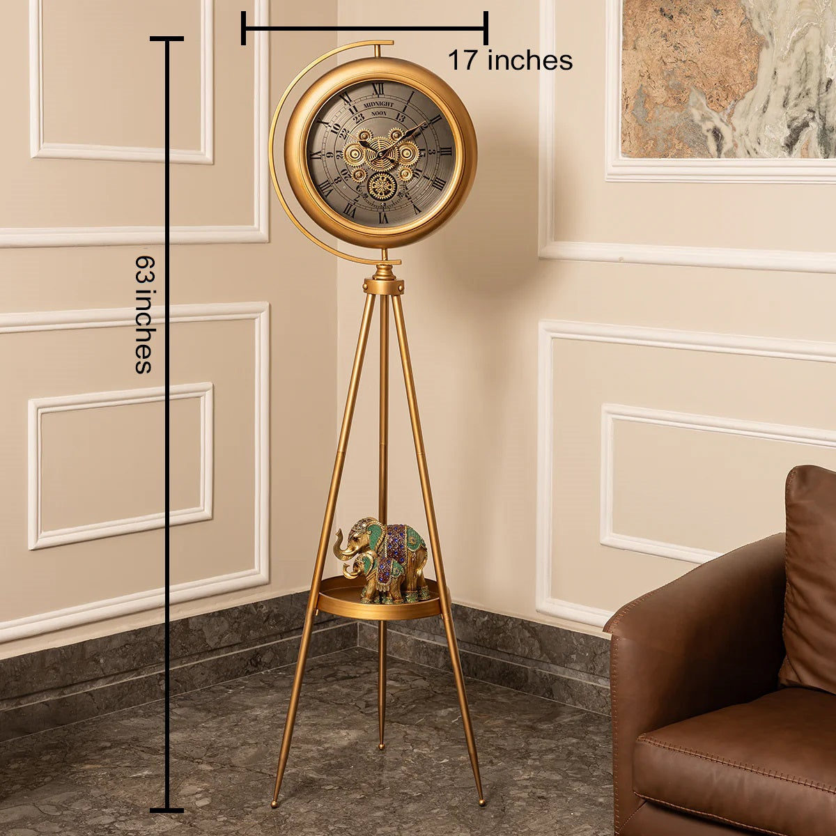 Milestone Marker Tripod Base Luxury Designer Floor Clock With Moving G ...