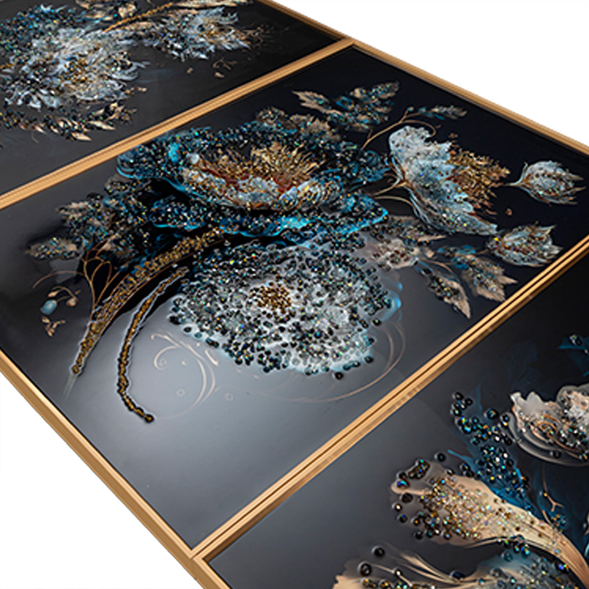 Buy Heavenly Flora Crystal Glass Painting-Set of 3 | Dekor Company