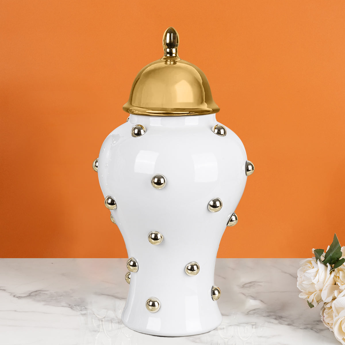 Royal Gold Sphere Decorative Ceramic Vase And Showpiece - Big – Dekor ...