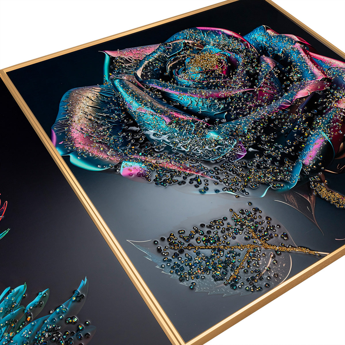 Ethereal Blooms Crystal Glass Painting-Set of 2 | Dekor Company