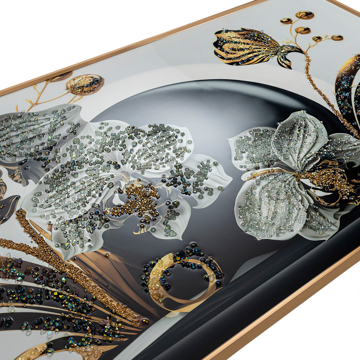 Buy Floral Eleganza Crystal Glass Painting | Dekor Company