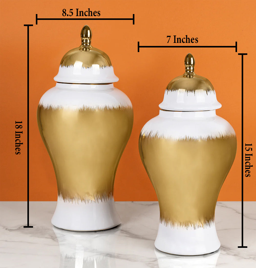 Radiant Monarch Decorative Ceramic Vase And Showpiece - Pair – Dekor ...