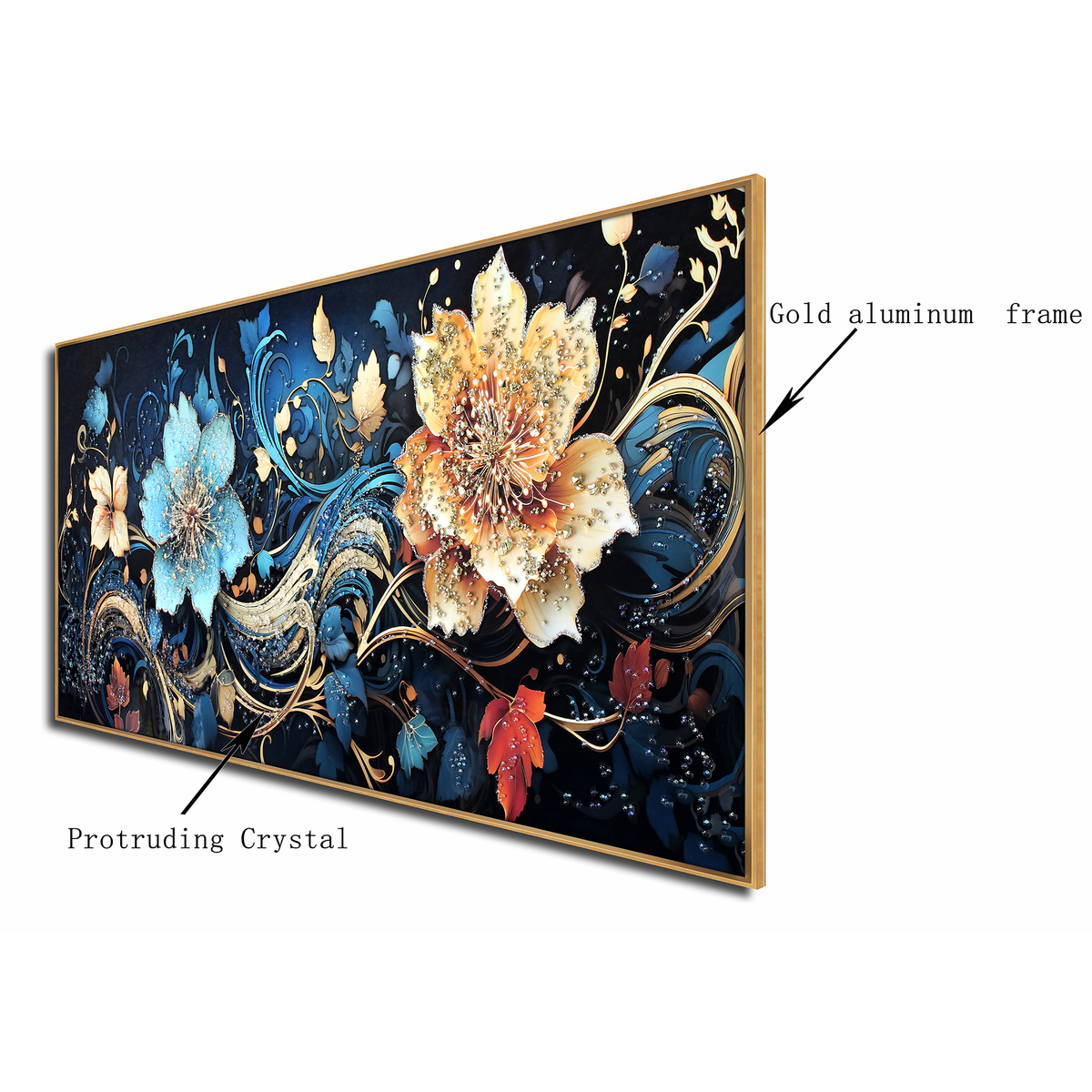 Mystical Floral Radiance Crystal Glass Painting | Dekor Company