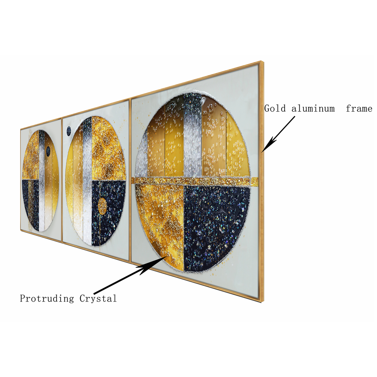 Infinite Radiance Crystal Glass Painting-Set Of 3 | Dekor Company