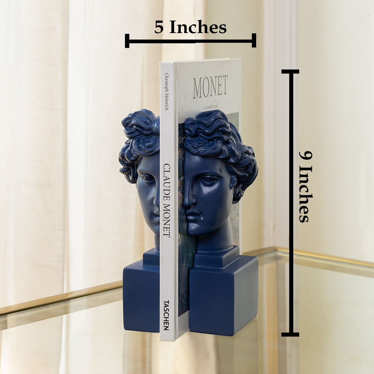 Modern Apollo Bookend For Books - Pair (Navy Blue) – Dekor Company