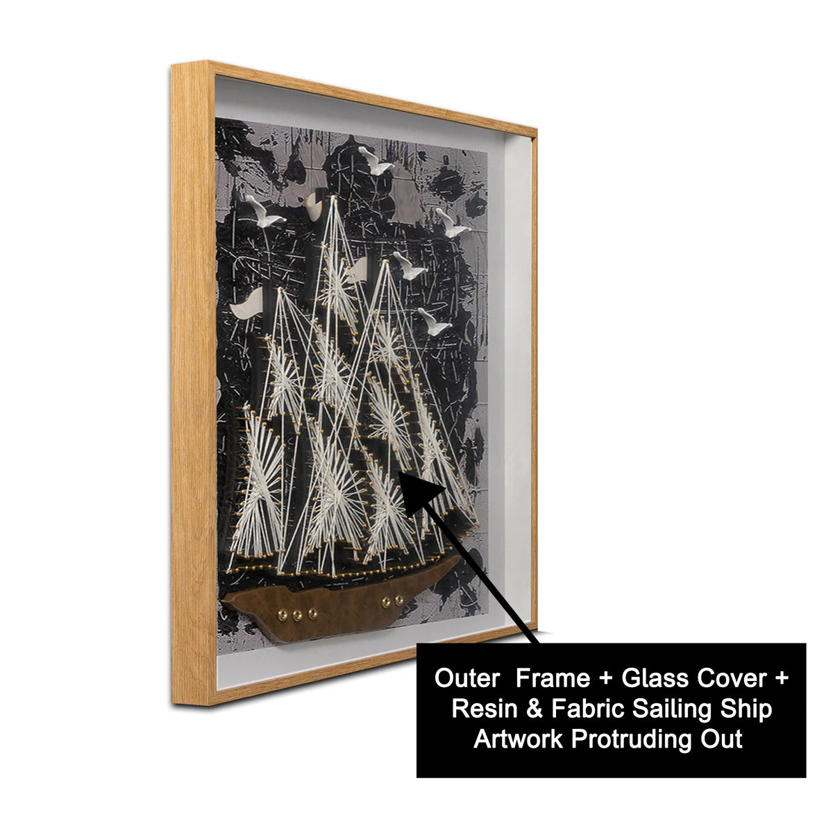 Sail Ship Symphony Shadow Box for Wall Decoration – Dekor Company