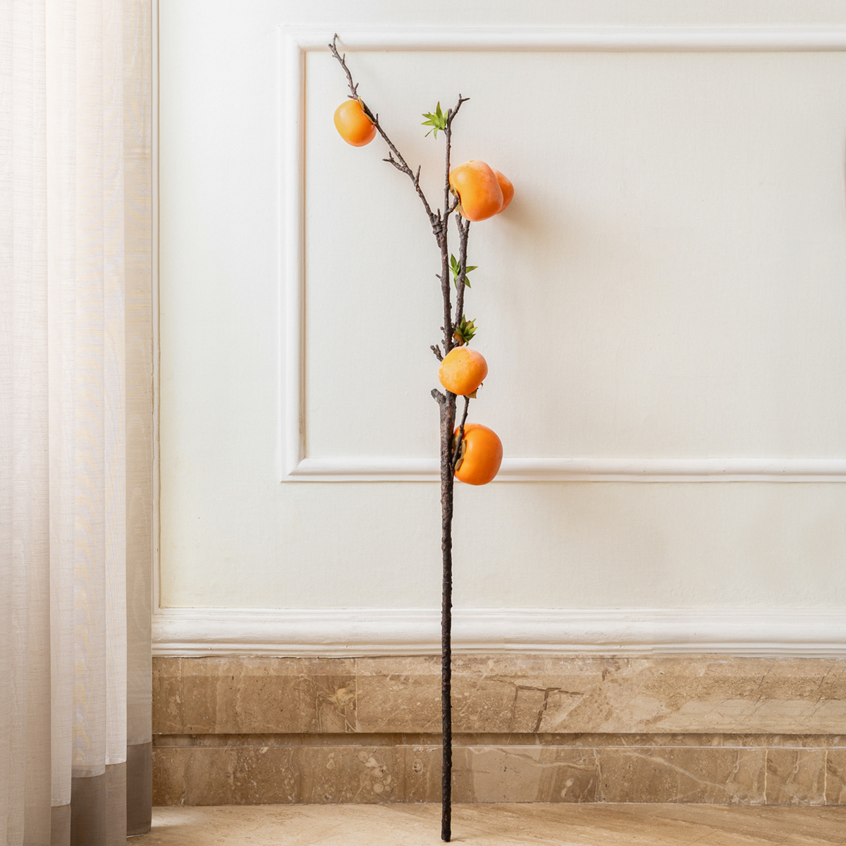 Rustic Faux Persimmon Artificial Fruit (Single Stem Only) – Dekor Company