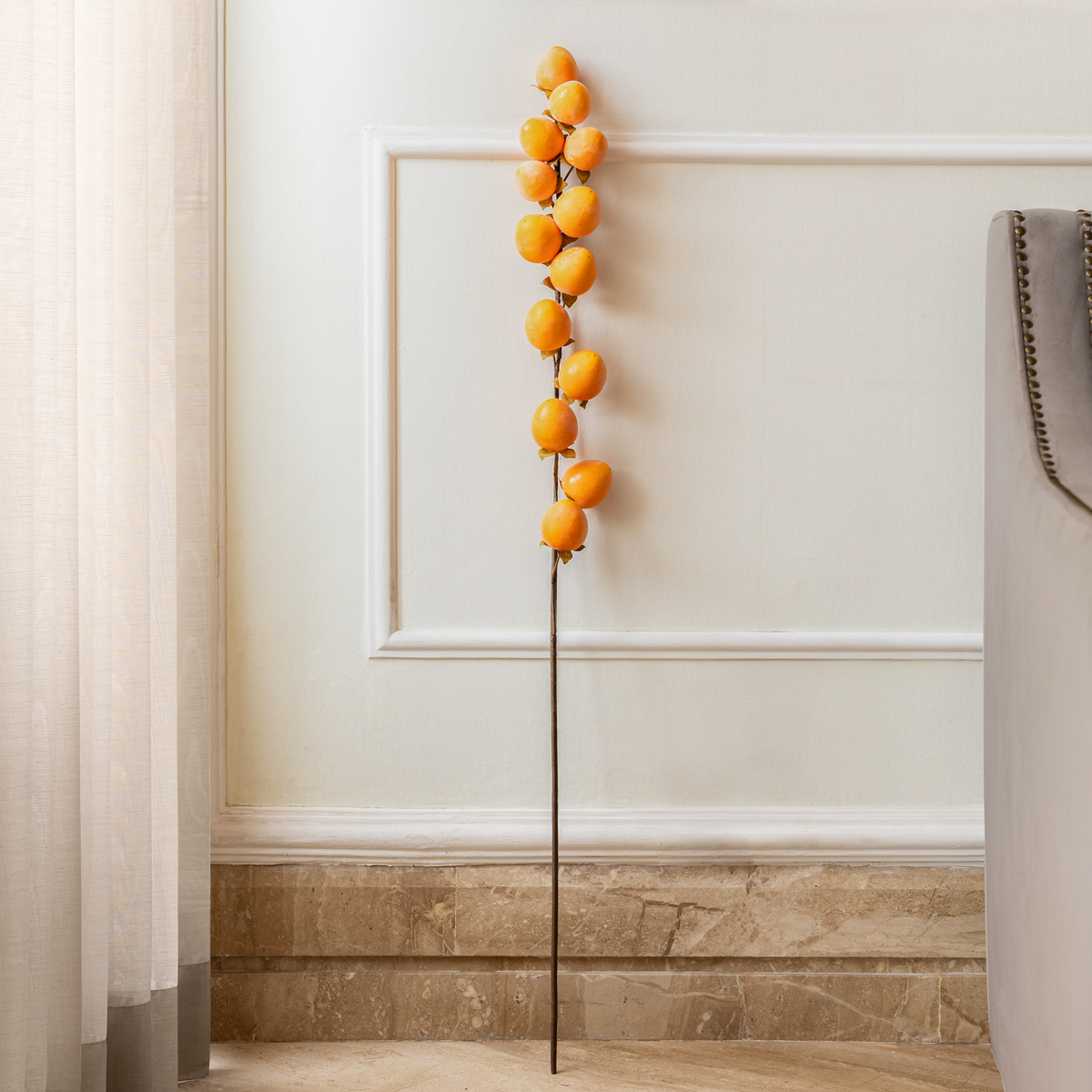 Golden Bliss Artificial Persimmon Fruit Stem (Single Stem Only) – Dekor ...