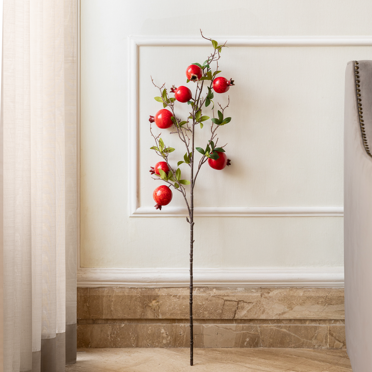Lifelike Pomegranate Artificial Fruit (Single Stem Only) – Dekor Company