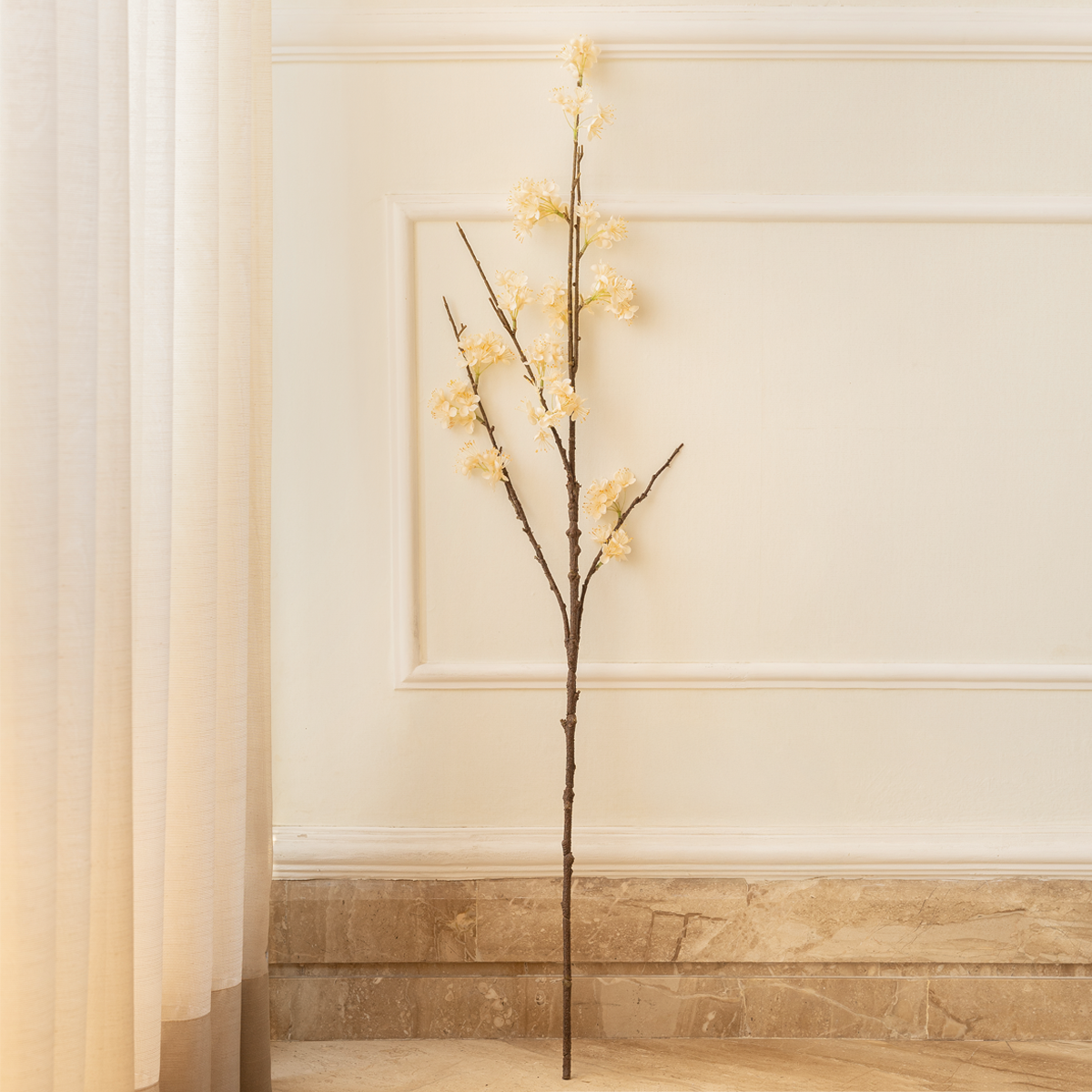 Elegant White Cherry Bloom Artificial Stem (Single Stem Only) – Dekor ...