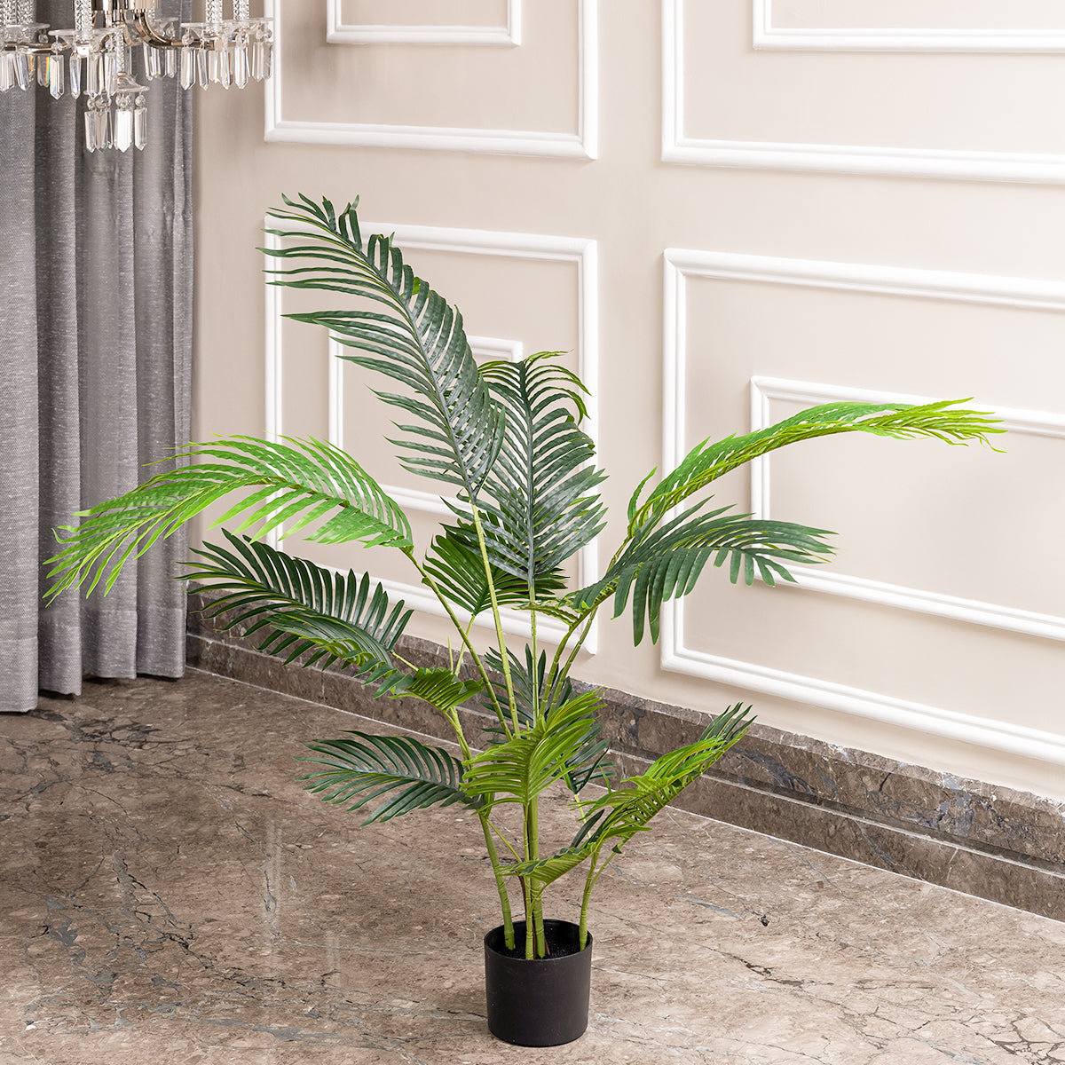 Evergreen Oasis Areca Palm Artificial Flower Plant For Home (4 Feet ...
