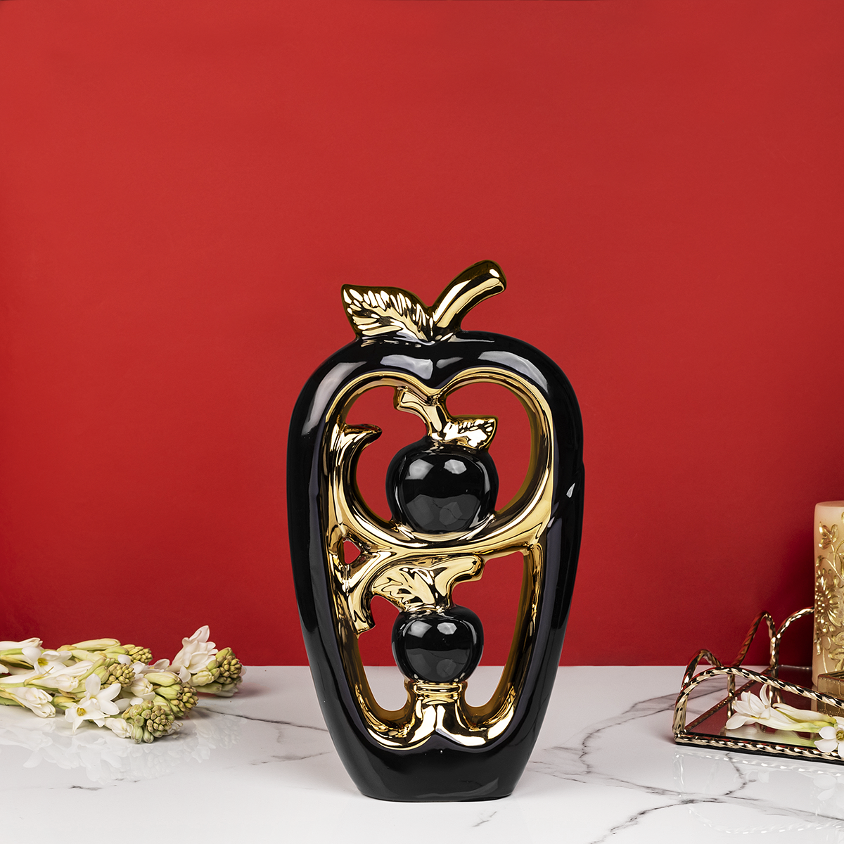 Glamour Contrast Table Decorative Showpiece-Black | Dekor Company