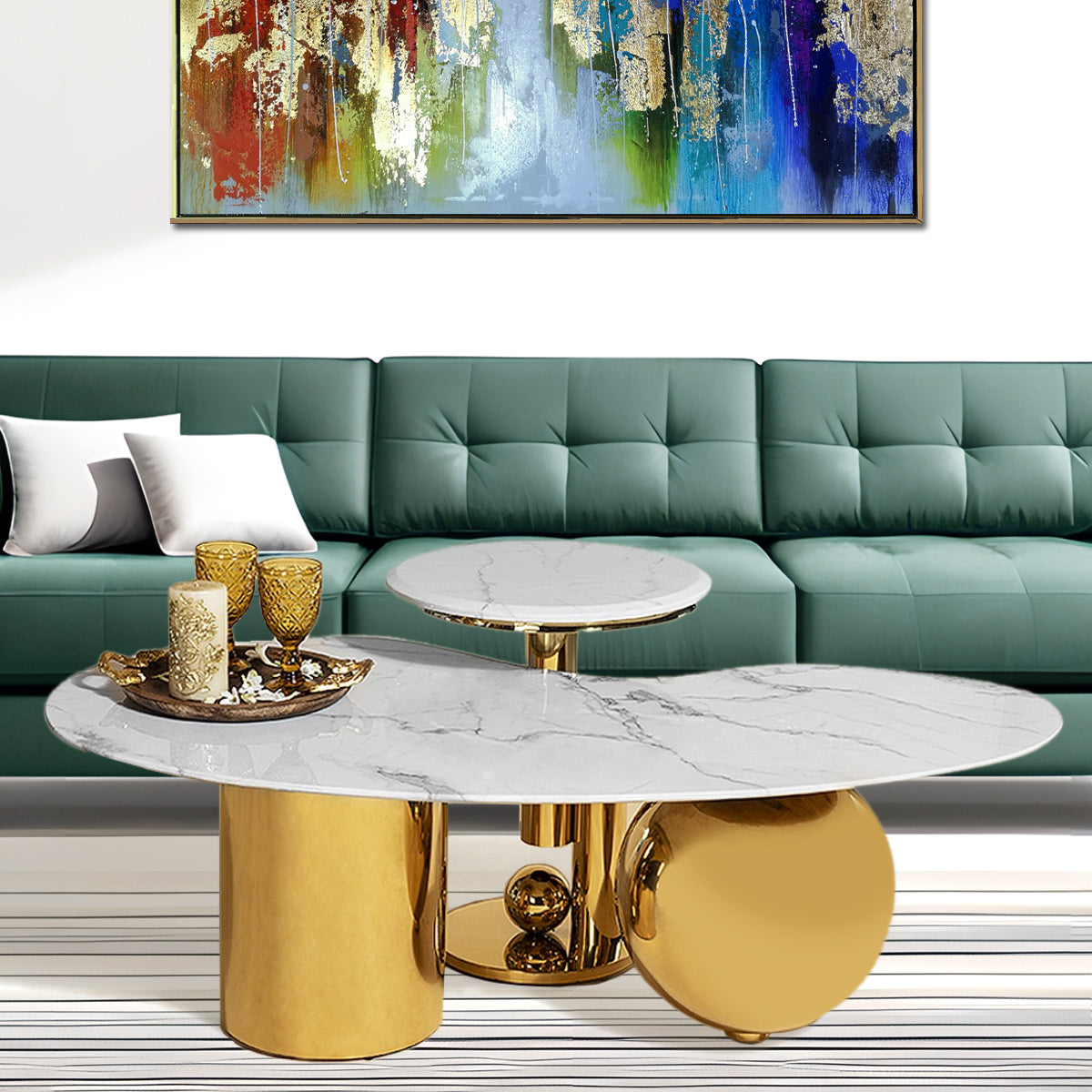Retro Fusion Centre Table for Living Room-Set of 2 | Dekor Company