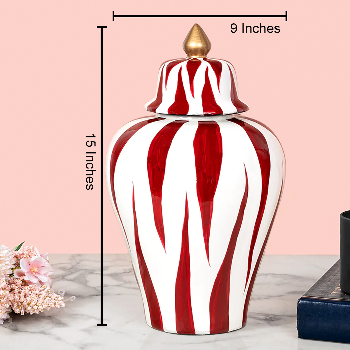 Buy Ruby Wave Ceramic Vases Decorative Showpiece Set of 2 – Dekor Company