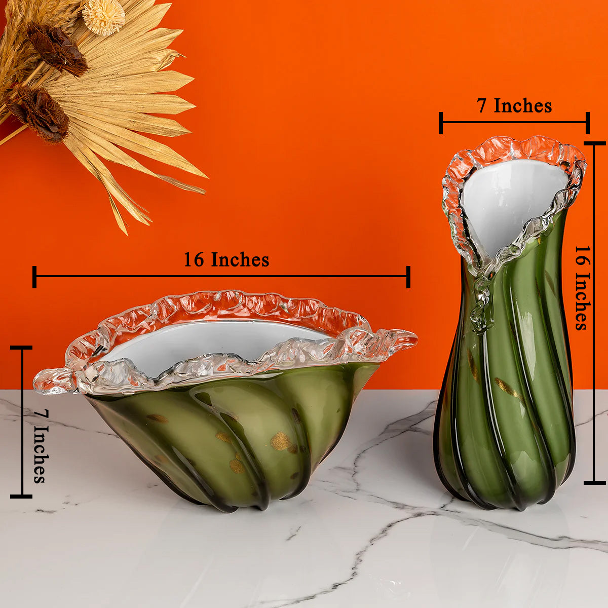 Sweet Sensation Handblown Glass Decorative Vases & Showpieces Set of 2 ...
