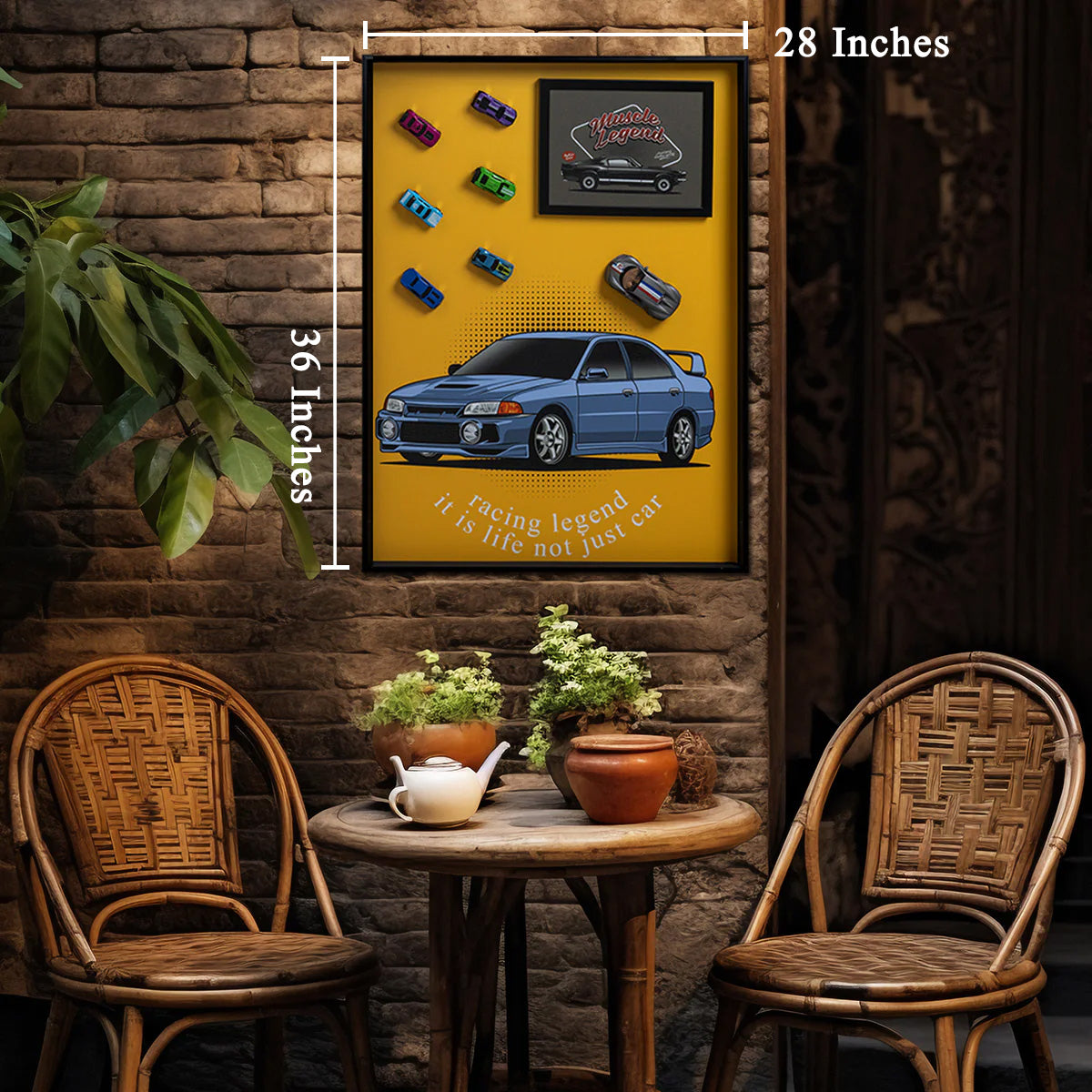 Buy Vintage Race Car Shadow Box Wall Decoration Piece-Yellow – Dekor ...