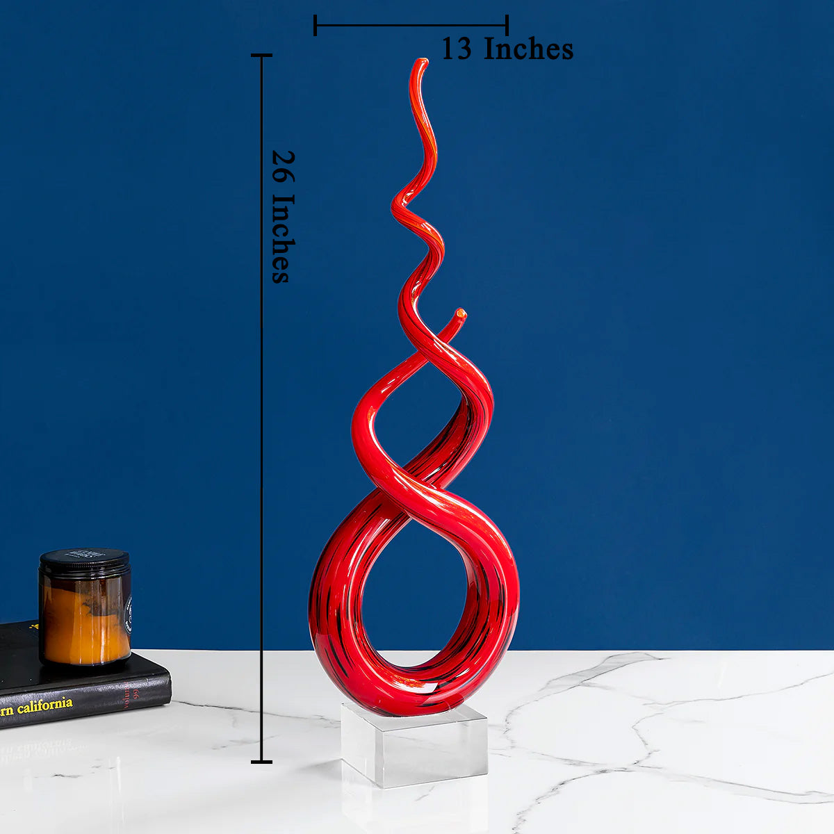 Buy Crystal Red Handblown Glass Decorative Vase & Showpiece – Dekor Company