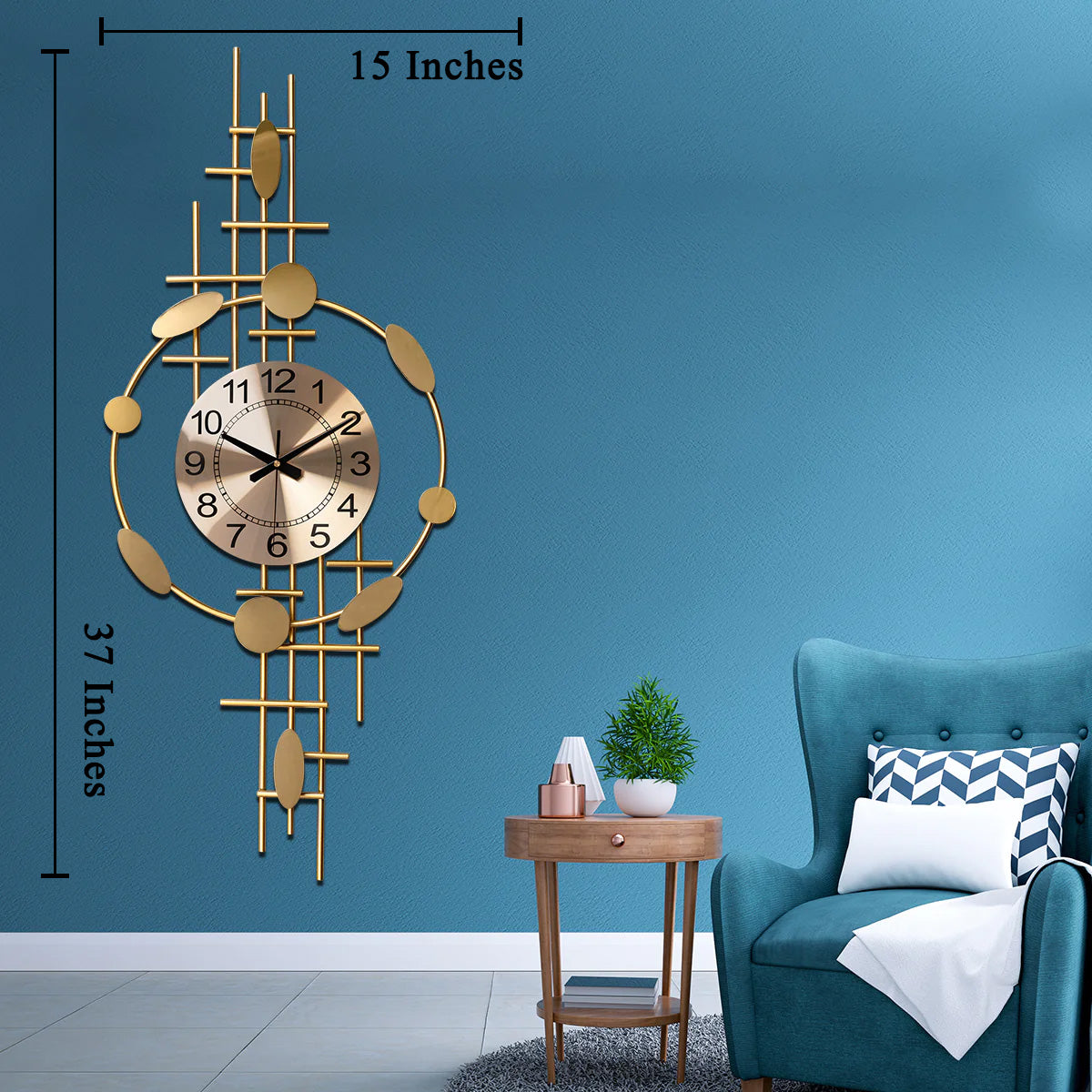 Buy Golden Medley Metal Wall Clock | Dekor Company