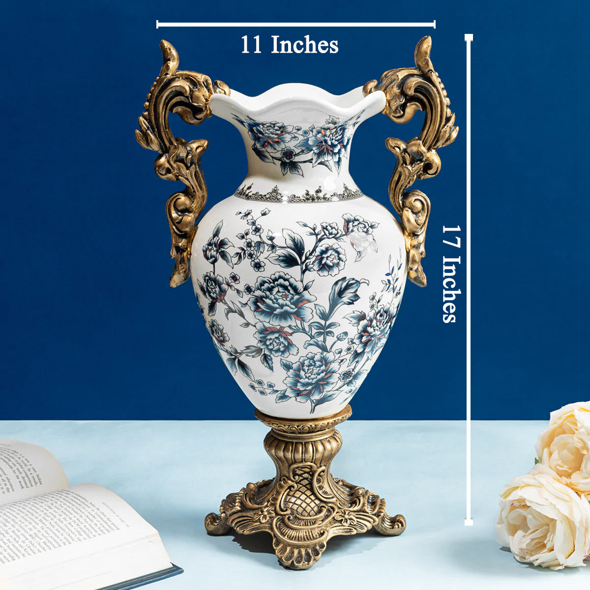 Buy Blue Jay Floral Decorative Vase & Showpiece | Dekor Company