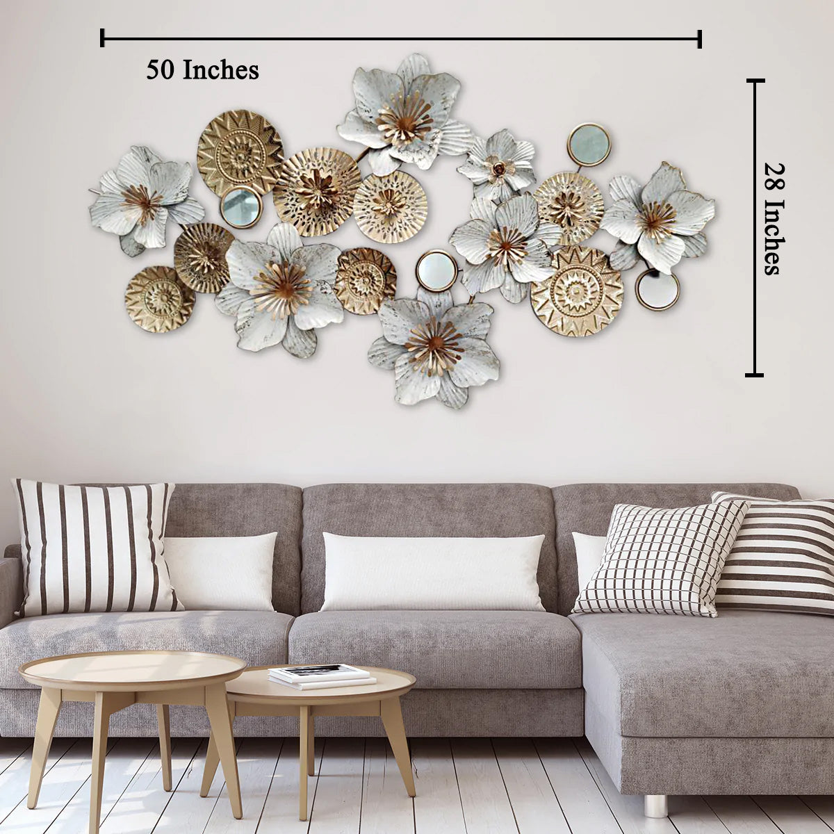 Enchantingly Entwined Floral Metal Wall Art Panel | Dekor Company