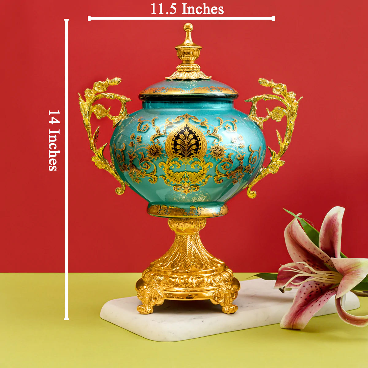 Gilded Joy Floral Decorative Vase & Showpiece | Dekor Company